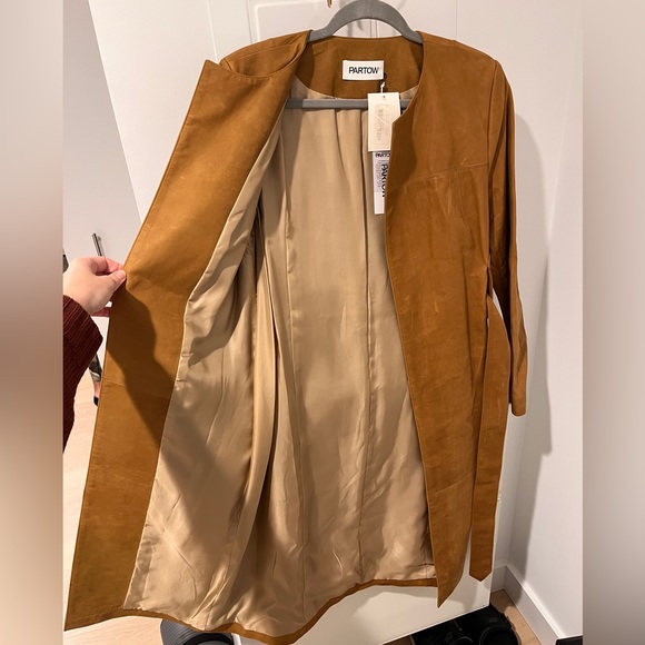 partow | Jackets & Coats | New Partow Brushed Calfskin Leather Coat ...